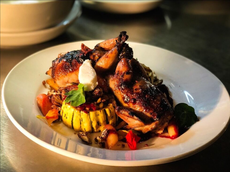 Feast Weekend Special - Roasted Quail with Fennel Sausage and Cornbread ...